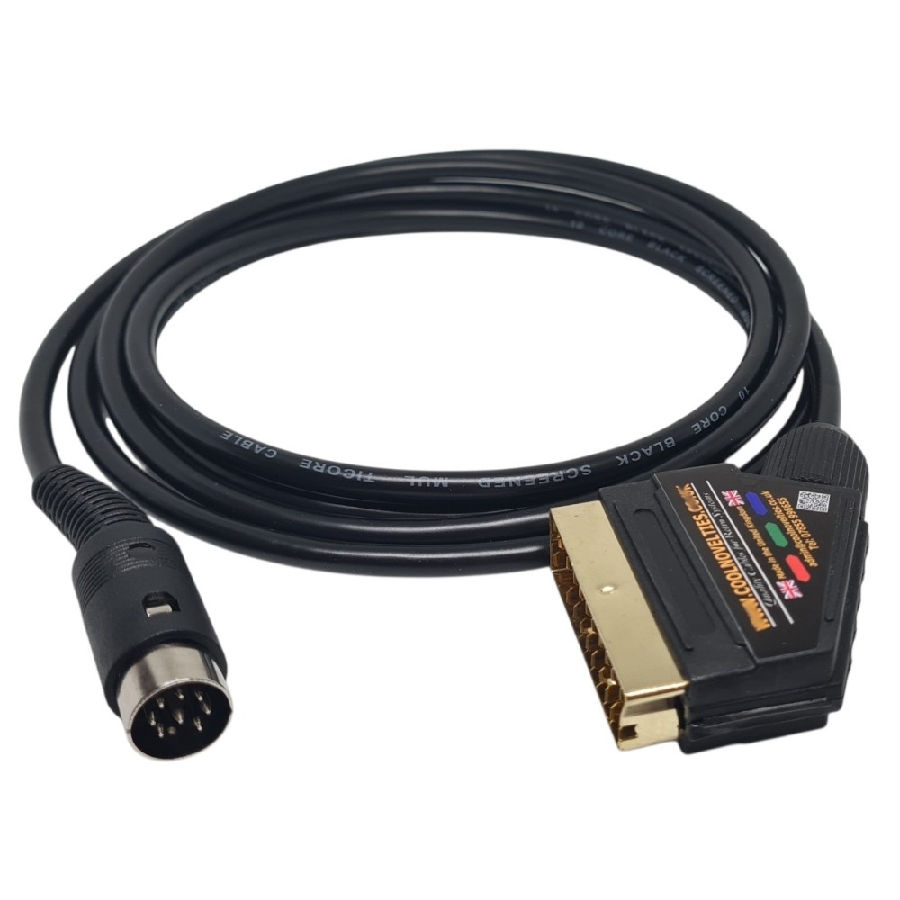 Sinclair QL RGB Scart TV Monitor Video Lead - 8 pin DIN 2 Metre Cable