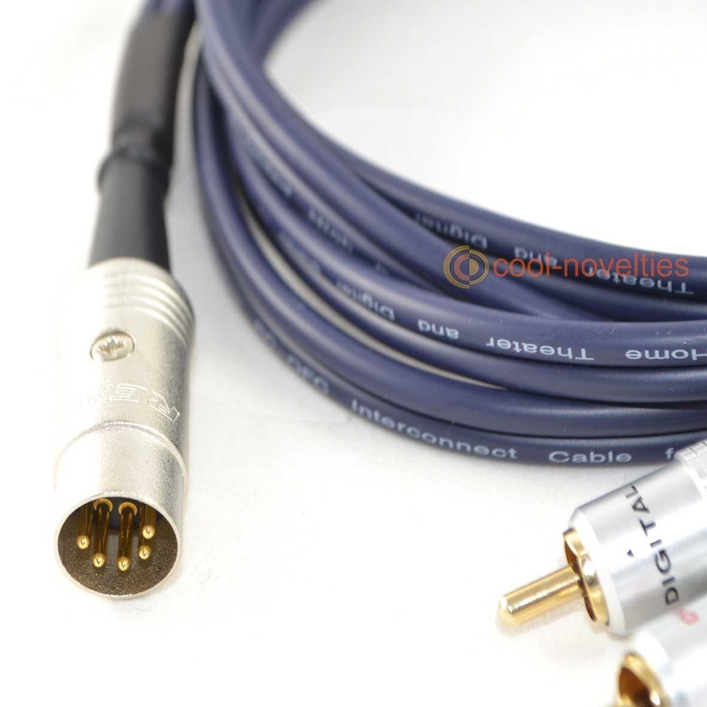 Naim 5 pin DIN to 4 x RCA Phono Cassette Deck Interconnect Cable