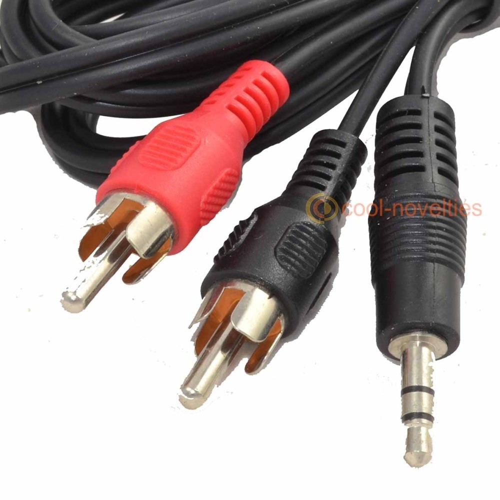 3.5mm Stereo Jack Plug to 2 x RCA Phono Lead