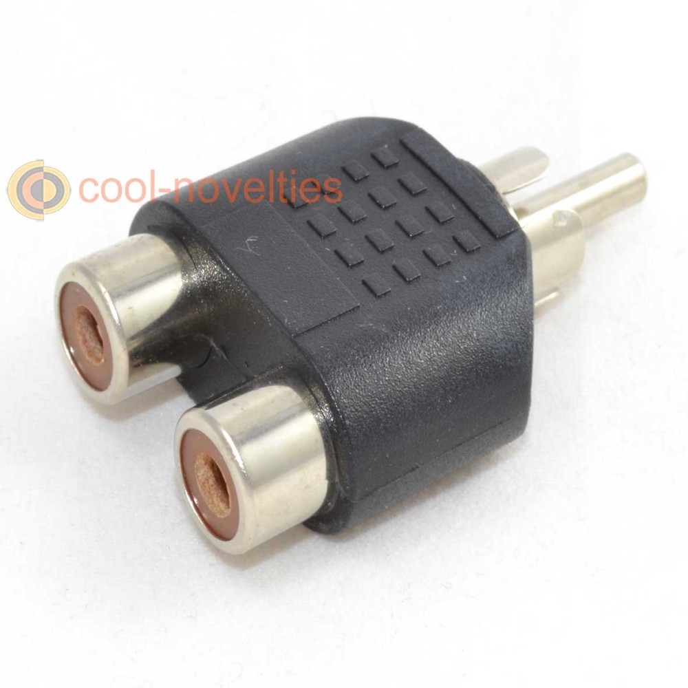 RCA Phono Plug to 2 x Phono Socket Converter