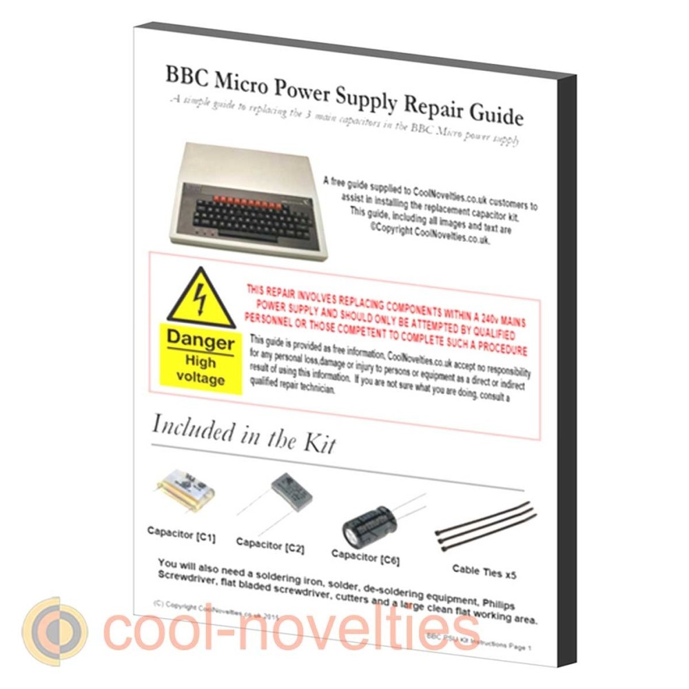 BBC Micro Model A, B & B+ Power Supply Capacitor Kit